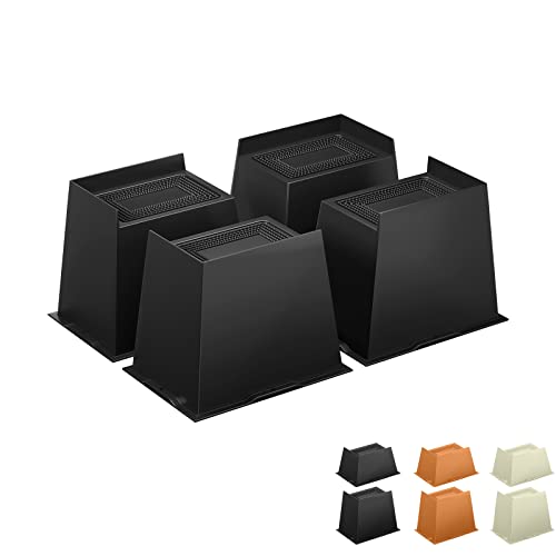 Jeethemy Bed Risers, 6-inch Furniture Risers for Desk/Couch/Sofa/Table and Chair Leg Lifts,Widen and Enlarge The Design Heavy Duty Set of 4, Supports up to 6600 lbs,XL Rectangle Black