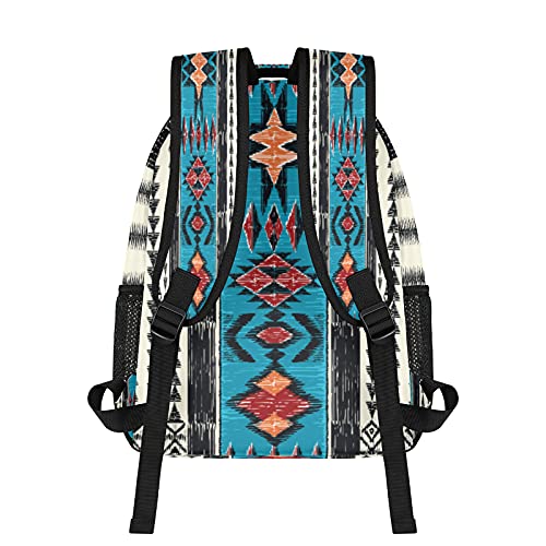 Aztec School Backpacks for Girl Student Daybag Water Resistant,Navajo Pattern Travel Schoolbag for Women/Men College Bookbags Medium