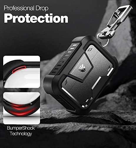 Dexnor Case for Beats Studio Buds 2021/Buds + 2023, Shockproof Protective Cover with Keychain[LED Visible] [Supports Wireless Charging] Full Body Skin for for Beats Studio Buds Women Men-Black
