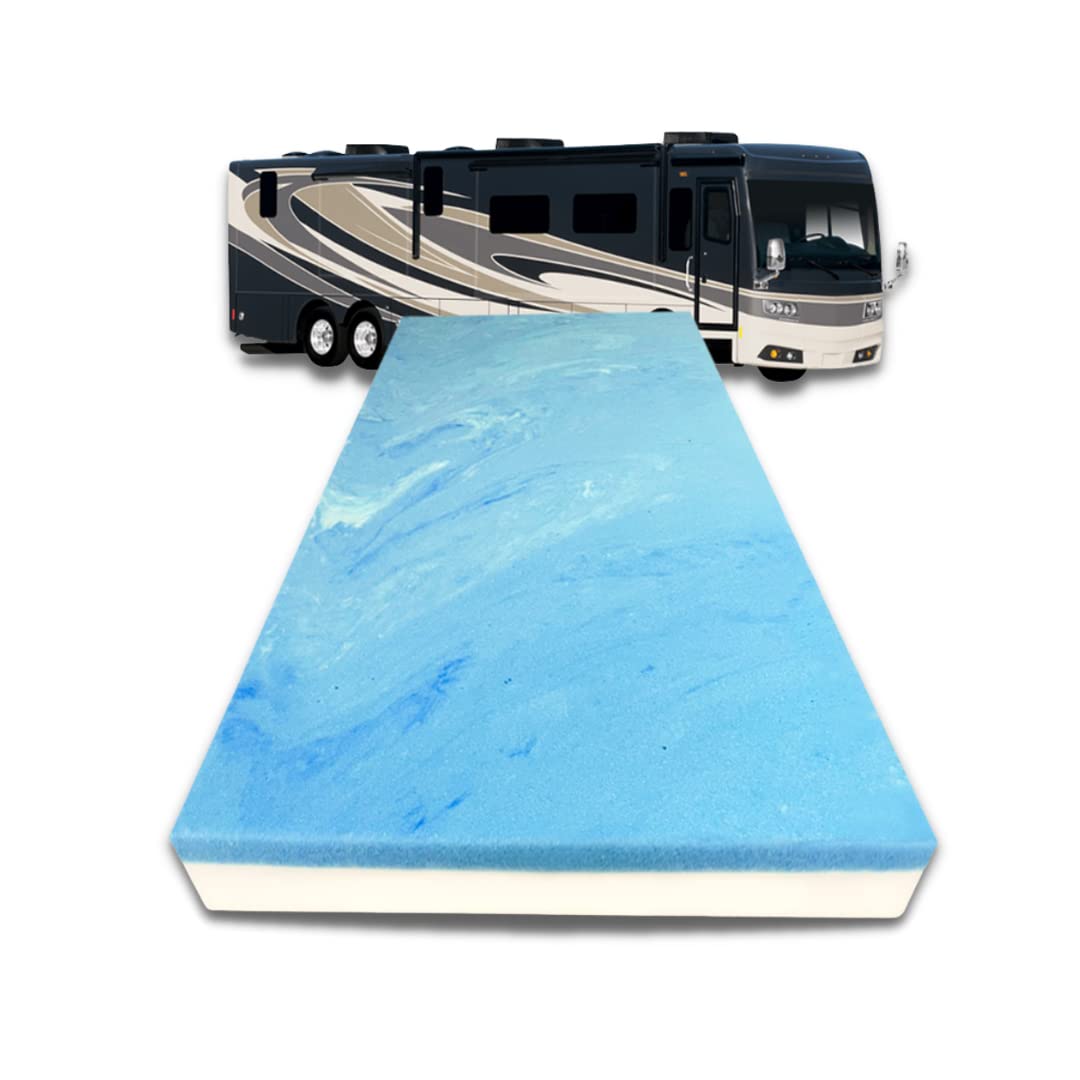 FoamRush 4-Inch Twin (38" x 80") Mattress Gel Memory Foam RV Mattress Replacement, Medium Firm, Comfort, Pressure Relief Support, Made in USA, Travel Camper Trailer Truck, Cover Not Included