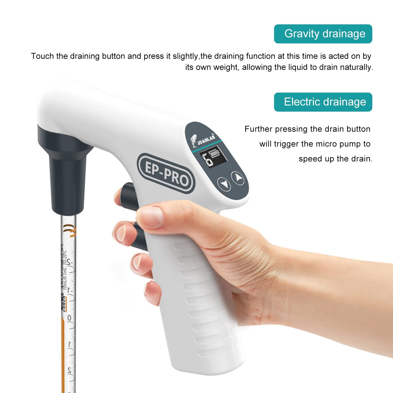 Lab Electric Pipette Controller Digital Automatic Pipettor Motorized Pipette Filler for Biology Chemical