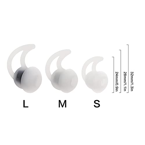 Micro Traders 3 Pairs Replacement Earbuds Ear Tips Silicone in Ear Earphones Noise Isolation Ear Tips Compatible with Bo-se QC20 QC20i SoundSport SIE2i IE2 IE3 Earphones White S M L
