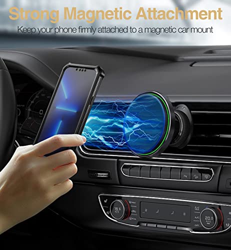 Dexnor Magnetic Case for iPhone 13 Pro Max, Compatible with MagSafe, [Built in Screen Protector and Kickstand] Full-Body Heavy Duty Case Protective Cover for iPhone 13 Pro Max 6.7 Inch Black