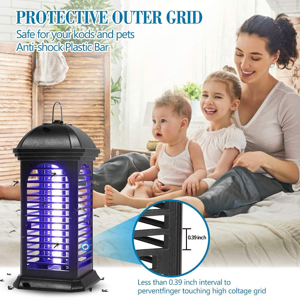 Bug Zapper Outdoor Electric, Mosquito Zapper Outdoor, Mosquito Trap, Fly Zapper Outdoor and Indoor (Black)