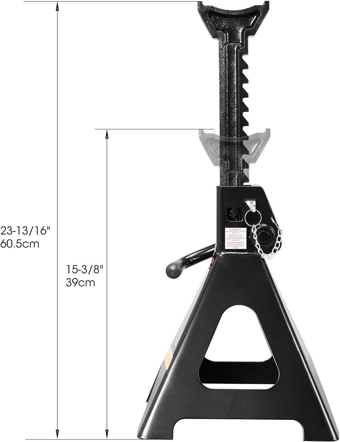 BIG RED AT46002ABR Torin Double Locking Steel Jack Stands, 2 Pack, 6 Ton (12,000 lb), Black