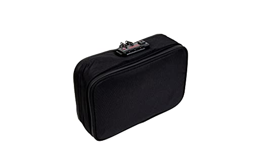 DIME BAGS Omerta Goodfella with Lock | Carbon Filter Locking Padded Pod | Activated Carbon Technology and TSA-Approved Combination Lock (10 inch, Black)