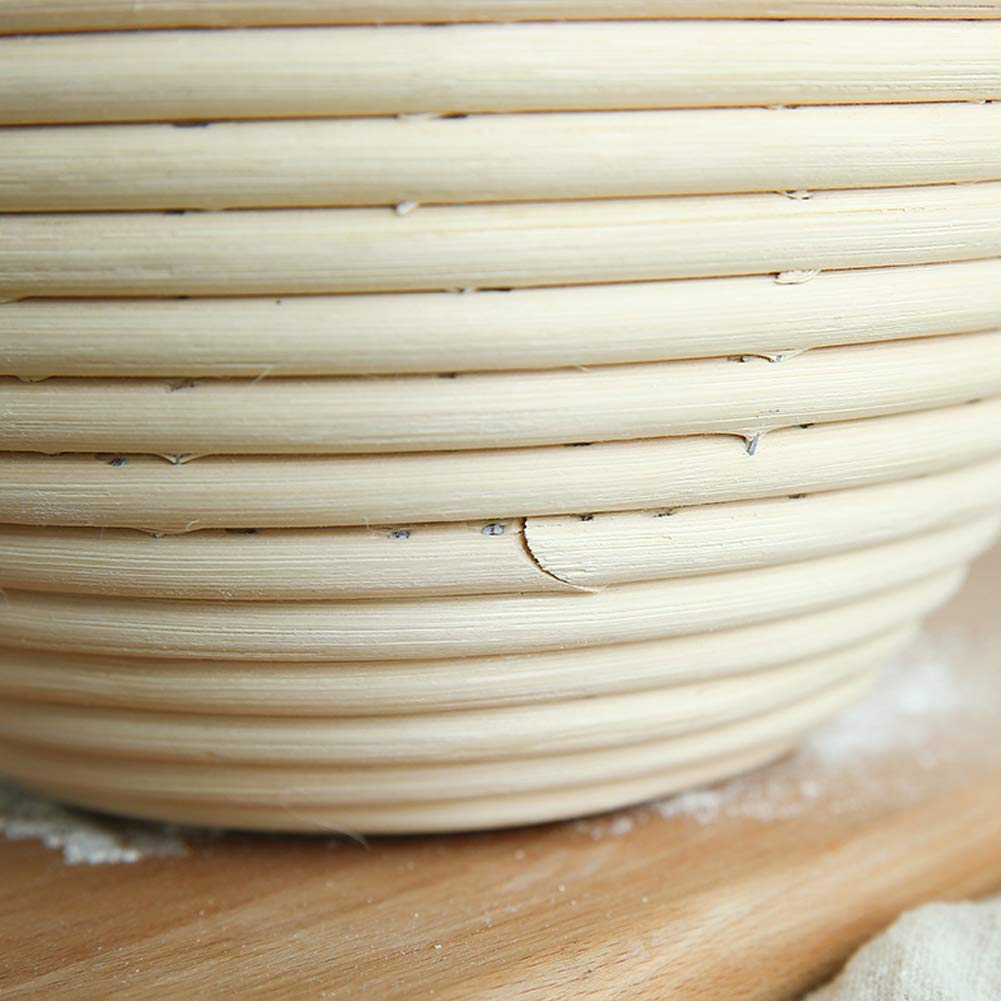 CANDeal Round 8 inch 22cm Banneton Proofing Basket Bread Proofing Rattan Bowl For 800g Dough with Free Liner