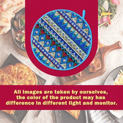 MHTTEC 12 Inch 2PCS Tortilla Warmer Pouch Corn Tortillera Cloth Microwaveable Warming Trays Taco Warmers for Kitchen Tortilla Warmer Container (Pink2 and Blue2)