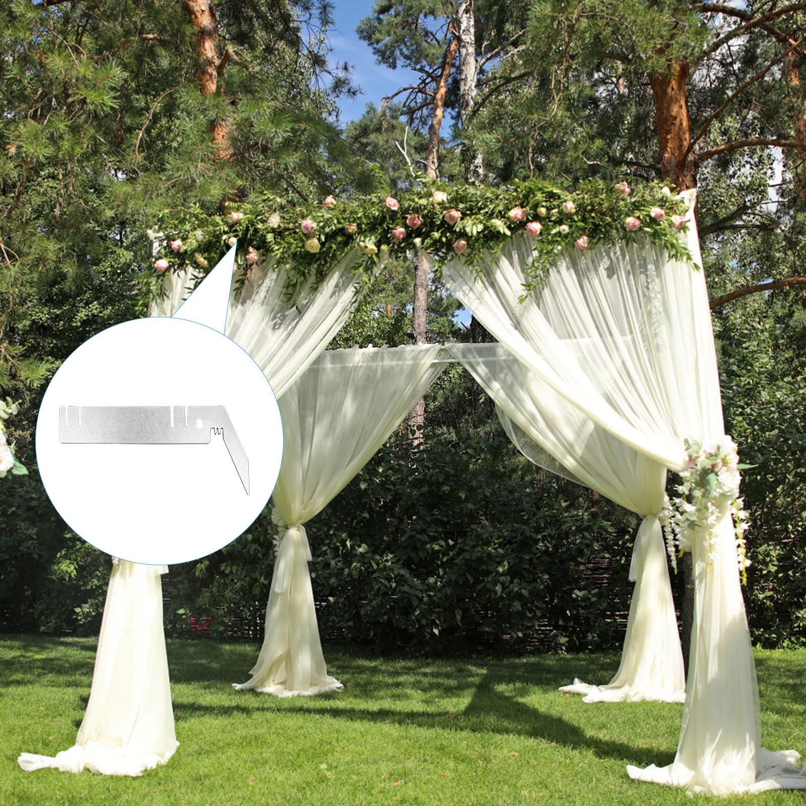 DBREAKS 3'' Double Crossbar Hanger Backdrop, 8Pcs Crossbar Valance Hangers for Pipe and Drape Stand, Wedding Double Backdrop Stand