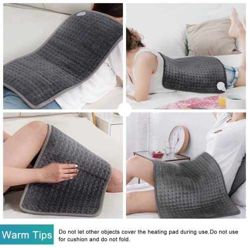 Heating Pad for Back Pain Relief,Electric Heating Pads for Cramps,Hot Heated Pad for Back Pain Muscle Pain Relieve Dry & Moist Heat Option Auto Shut Off Function