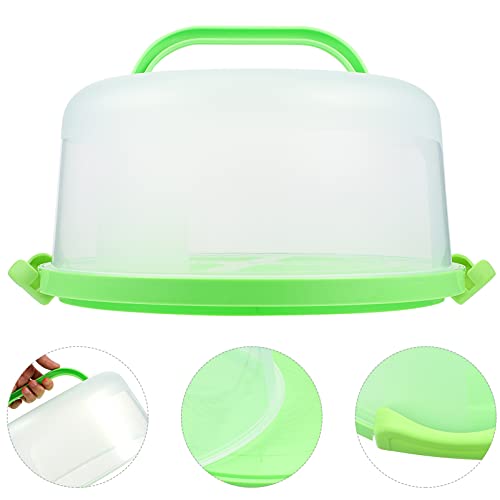 Hemoton Mini Cake Box Green Clear Cake Dome Boxes Cake Containers Carriers Cake Boards Individual Plastic Cake Pastries Muffin Cups Case Holder Containers for Dessert Cupcake 10 Inches Cake Keeper