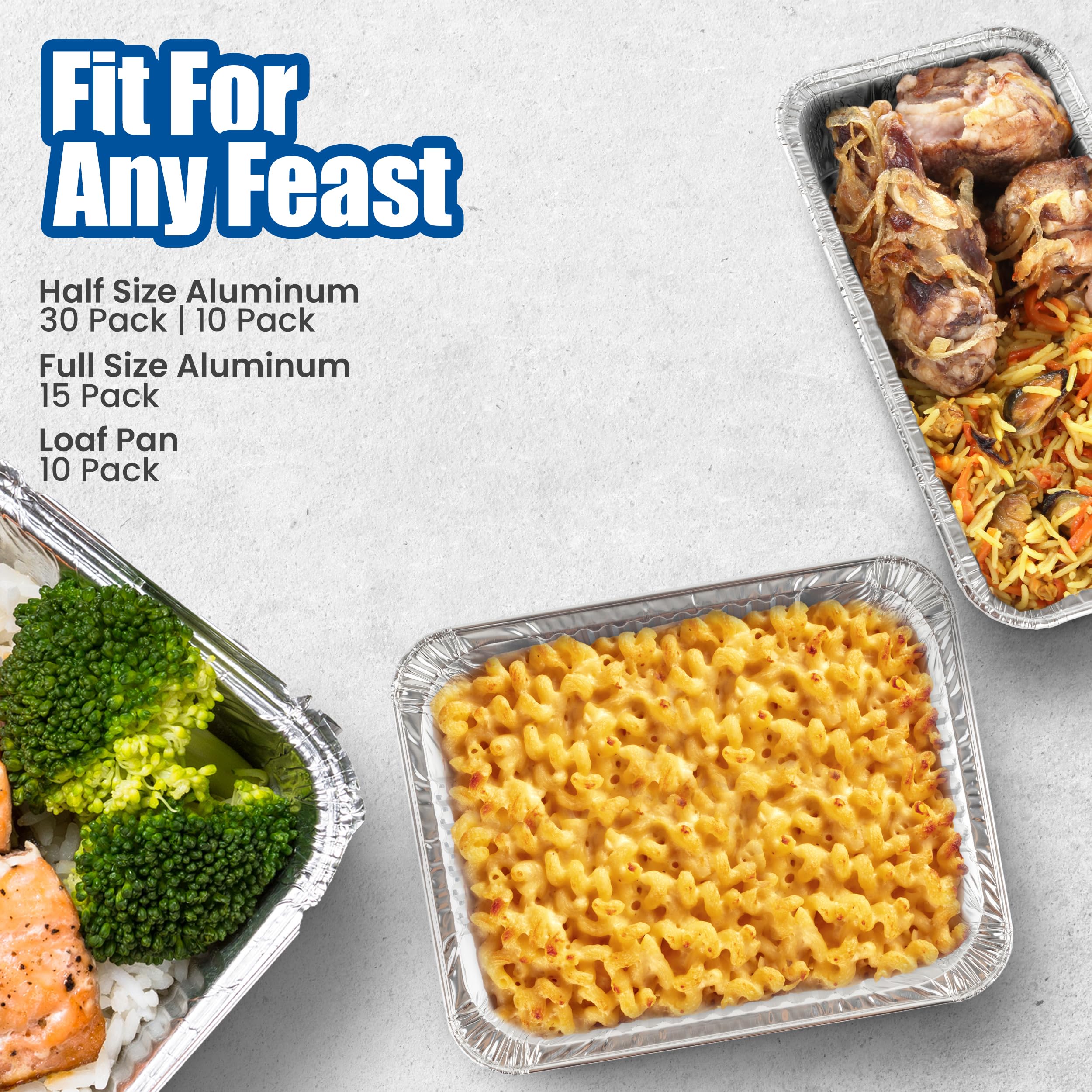 EHOMEA2Z Aluminum Pans Disposable Half Size (10 Pack) 9x13,Prepping, Roasting, Food, Storing, Heating, Cooking, Chafers, Catering, Crawfish Trays
