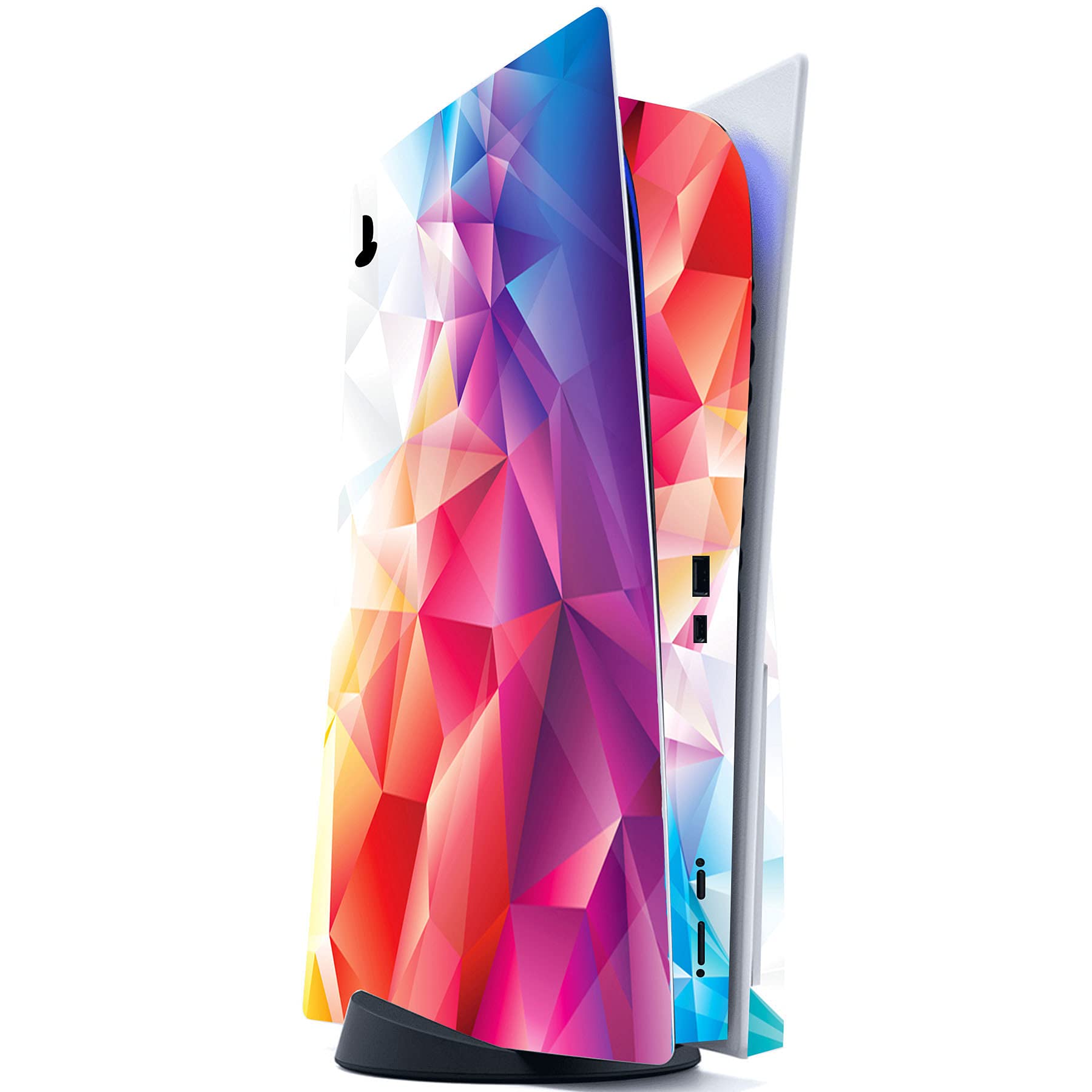 PlayVital Dazzling Prism Full Set Skin Decal for PS5 Console Disc Edition, Sticker Vinyl Decal Cover for PS5 Controller & Charging Station & Headset & Media Remote