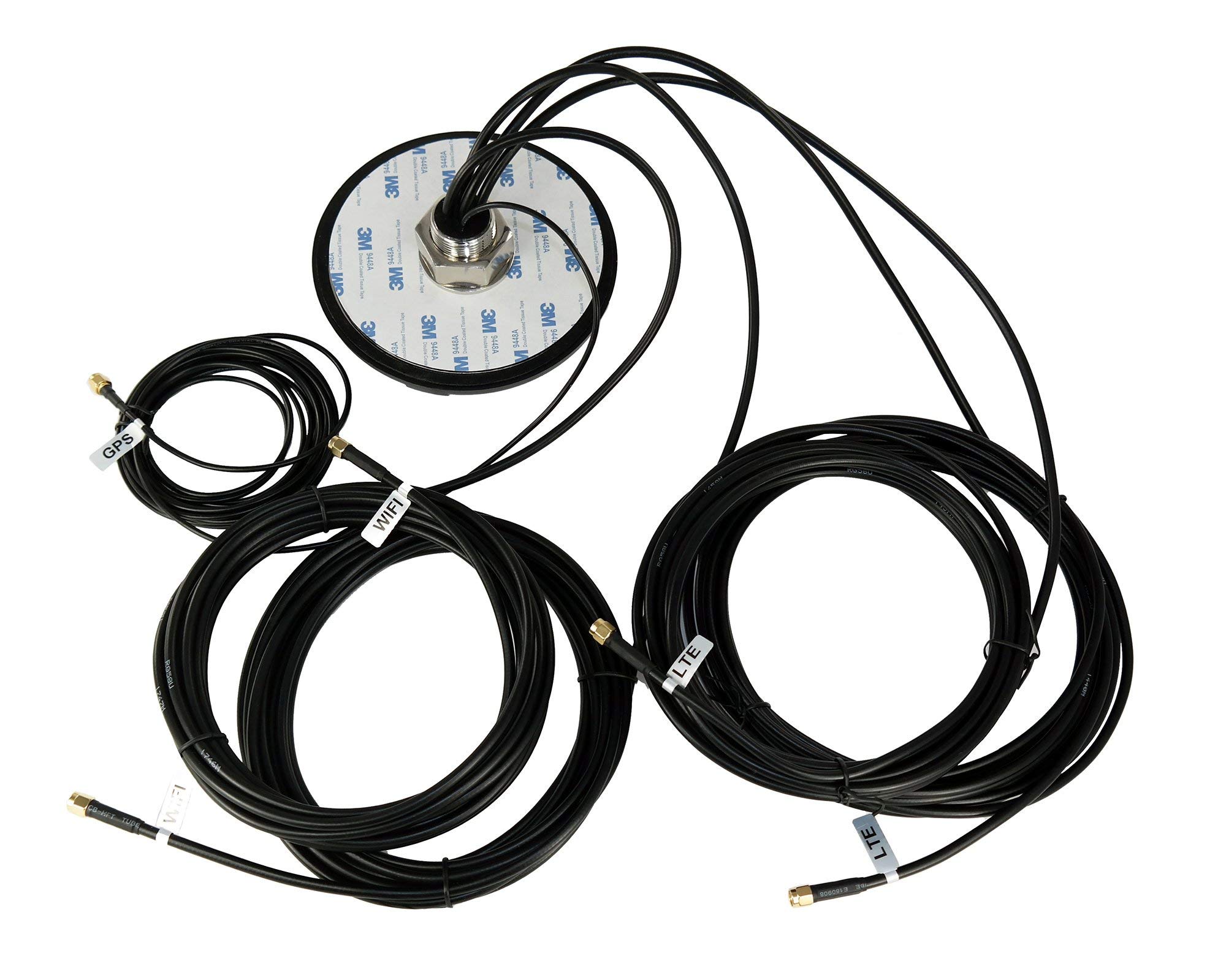 Proxicast 5-in-1 Professional Low-Profile MIMO LTE + Wi-Fi + GPS Screw Mount Combination Vehicle Antenna Compatible with Cradlepoint, Digi, Peplink and Other Modems/Routers (ANT-500-221)