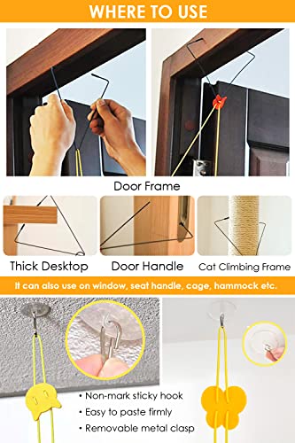 Mice Toys for Indoor Cats - 3 Pack Hanging Door Cat Toys with Tassel - Retractable Cat Toy with Rope Mouse Starfish Caterpillar - Interactive Cat Teaser Toy for Indoor Kitten Play Chase Exercise