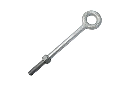 Steel Eyebolt, Not For Lifting, Galvanized Finish, 18" Length, Threads, Imported