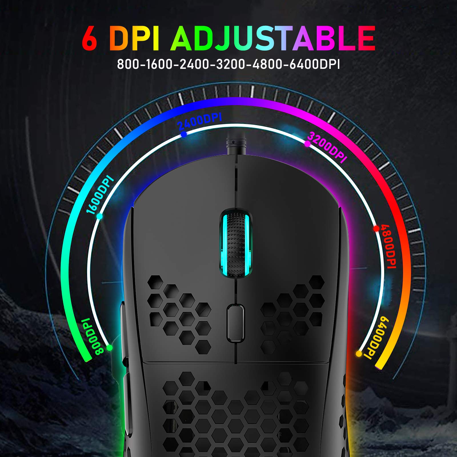 Mechanical Gaming Keyboard and Mouse Mini Wired Combo with RGB Headset Rainbow Backlight Ergonomic 62Key Anti-Ghosting Adjustable Mic 6400DPI Mice USB-C for PC Gamer Computer Typist(Black/Red Switch)