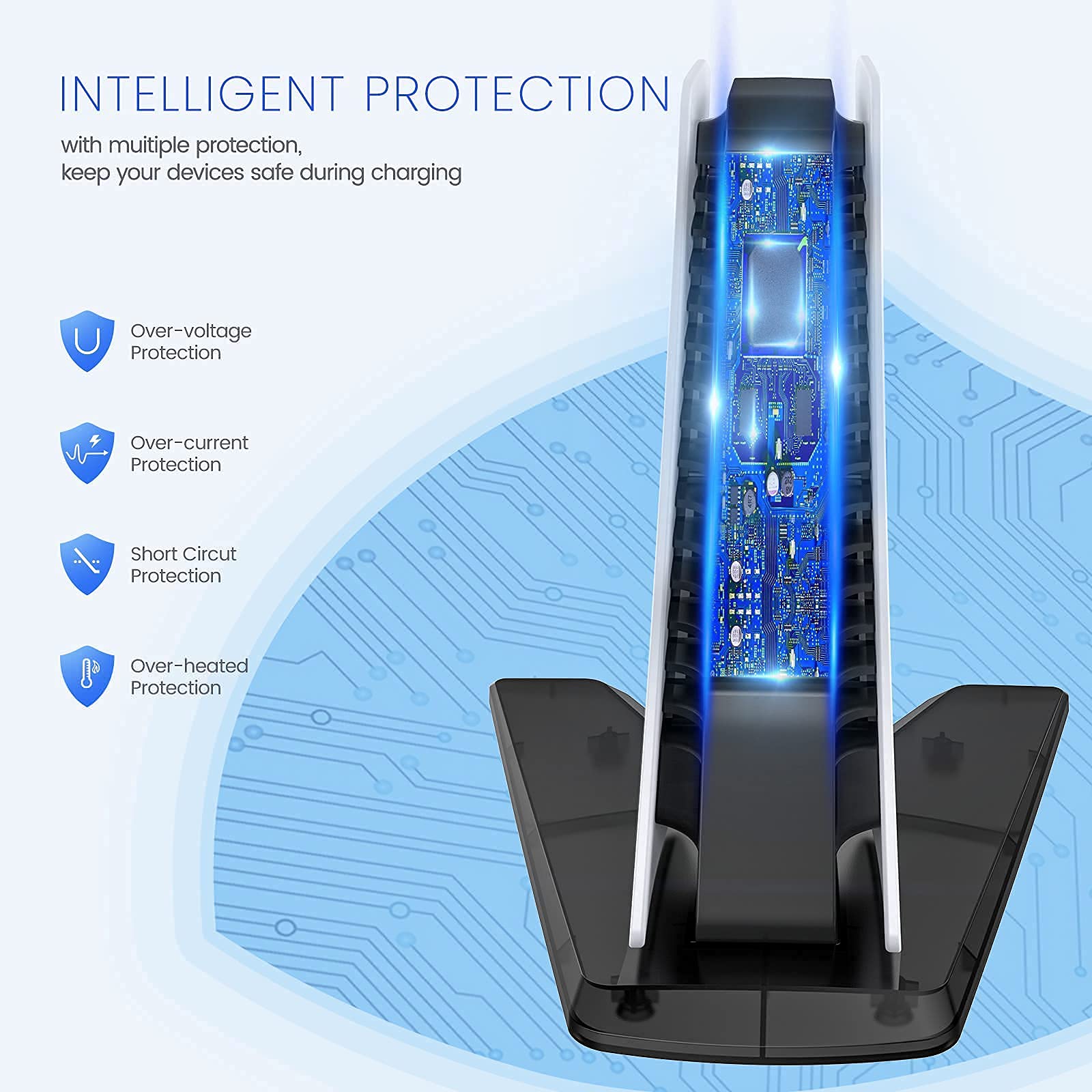 Blade Hawks PS5 Controller Charger Station, Upgraded Dual USB Type C Fast Charging DualSence Controller Charger W LED Lighting (2022)