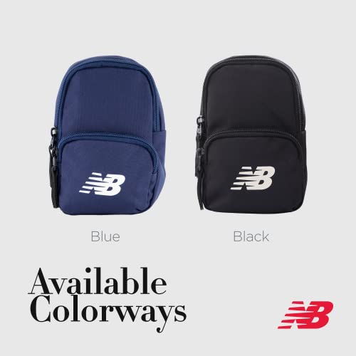 Concept One New Balance Mini Backpack, Micro Travel Shoulder Bag with Adjustable Straps for Men and Women, Blue, 7 Inch