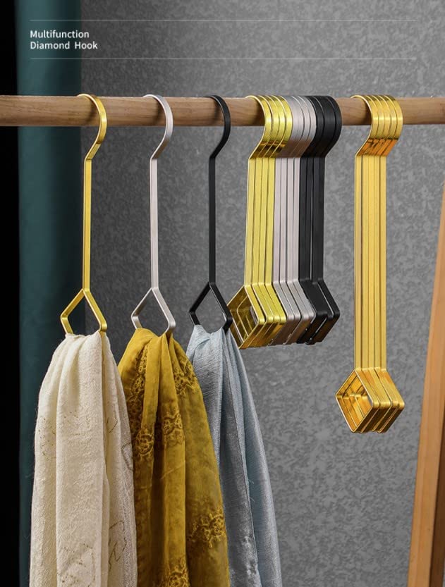 Chinflly 3 PCS Long Hanging Hooks,9.84 Inch / 250 mm Length -Shaped Door Hanger Hook,Metal Hanger Hooks Uses for Garden,Bathroom,Closet,Kitchen ect.Gold