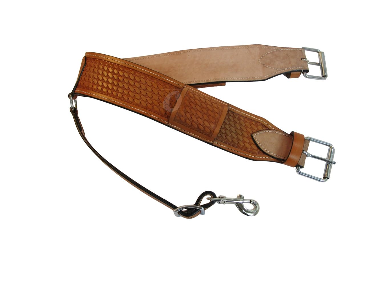 BACK REAR CINCH BASKET WEAVE TOOLED LEATHER FLANK BILLET STRAPS WESTERN HORSE GIRTH