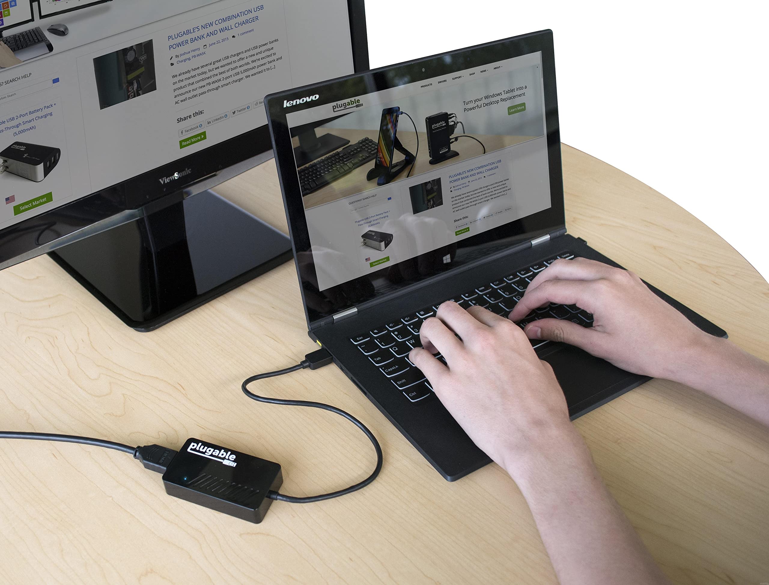 Plugable USB 3.0 to HDMI 4K DisplayLink Video Graphics Adapter for Multiple Monitors up to 3840x2160 Supports Windows, Mac, and ChromeOS