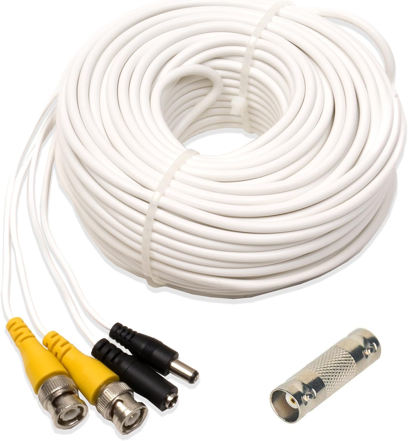 Q-See QS100B | UL Rated E475392 Video & Power Cable | Extend Your Original Camera Cable | Prevent Video Loss & Interference | 100 ft BNC Male Cable with 2 Female Connectors