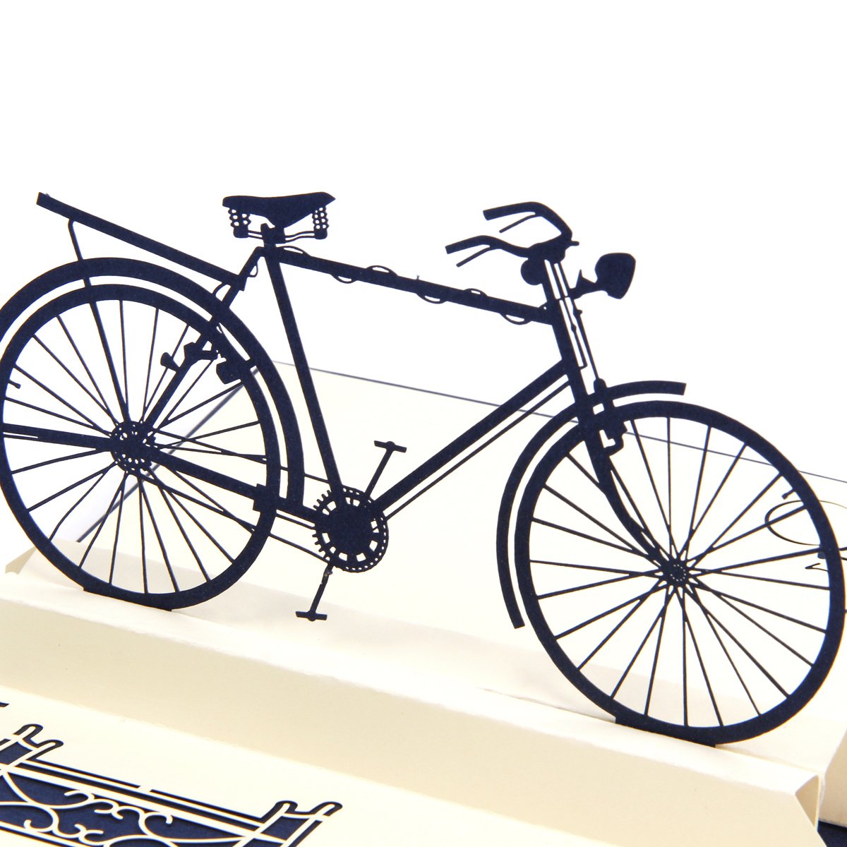 ENJOYPRO 3D Bicycle Pop Up Birthday Card, Father's Day Card, Laser Cut, Eco-Friendly, Blank Writing Space