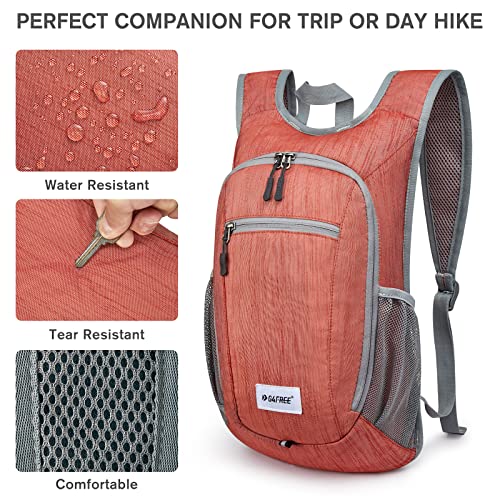 G4Free 10L/15L Hiking Backpack Lightweight Packable Hiking Daypack Small Travel Outdoor Foldable Shoulder Bag(Red)