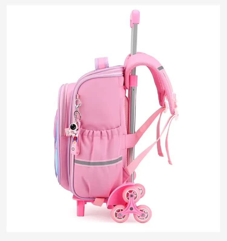 Backpack & Luggage Rolling Bags, Girls Luggage Trolley Case School Bags, Travel Vacation Backpacks with 6 Wheels