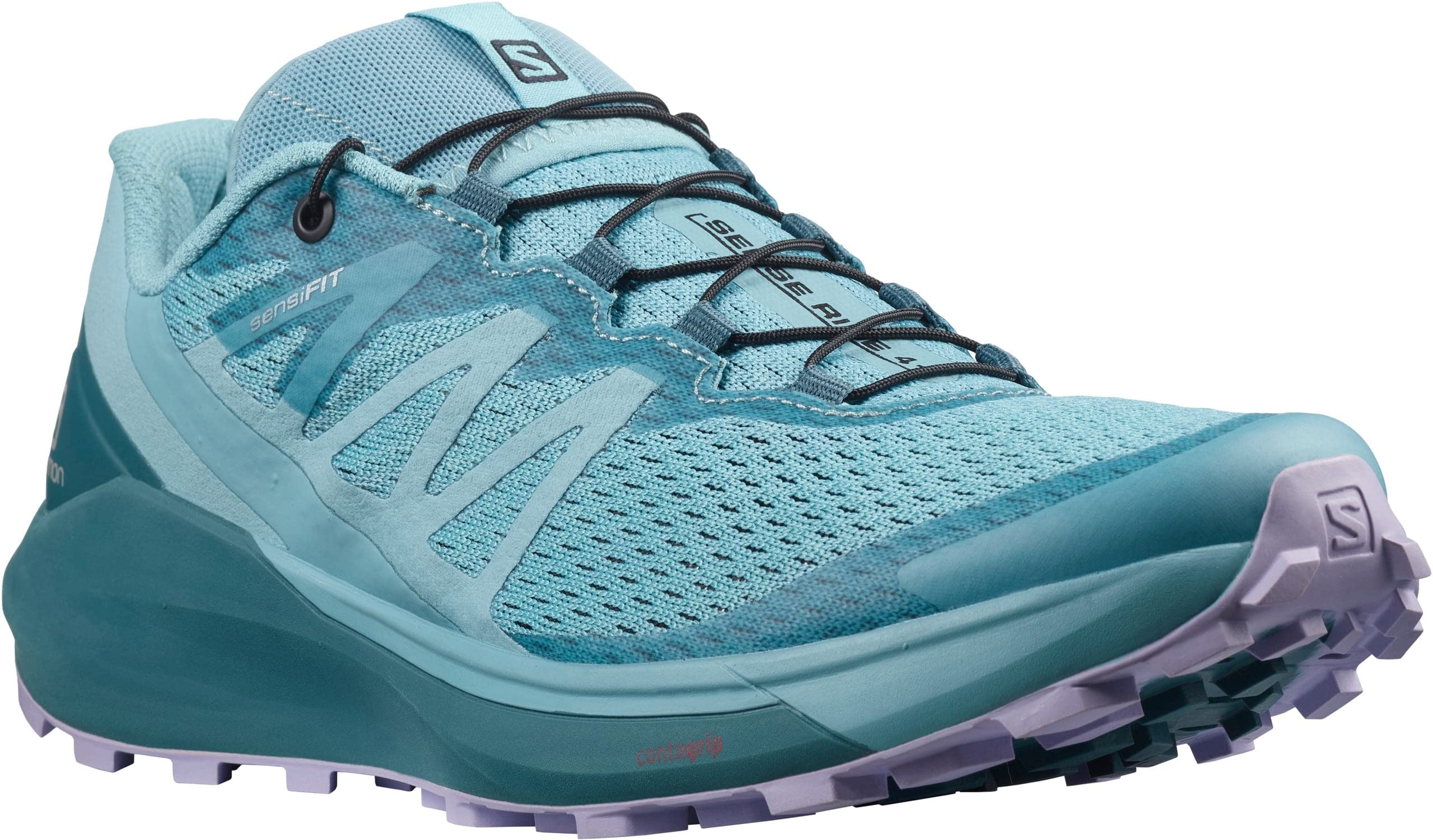 Salomon Sense Ride 4 Running Shoes for Women Trail, Delphinium Blue/Mallard Blue/Lavender, 5