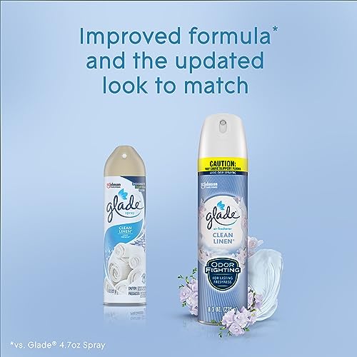 Glade Air Freshener Odor Fighting Room Spray, Clean Linen, 8.3 oz, 6 Count