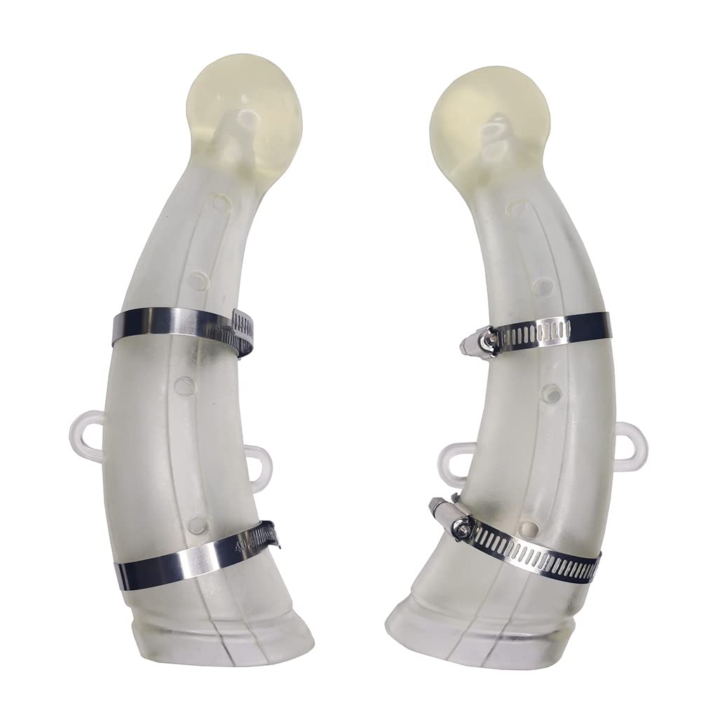 QIQIRO Large Size Silicone Goats Calf Cattle Bull Cow Big Horn Cover Anti-Fight Protective Cover Cow Horn Protector Round Cornered With 4 Clamps(Large Size 9.45''X2.16'')