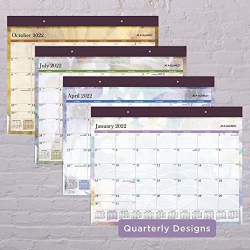 AT-A-GLANCE 2022 Desk Calendar by AT-A-GLANCE, Monthly Desk Pad, 21-3/4" x 17", Standard, Dreams (SK83-704)