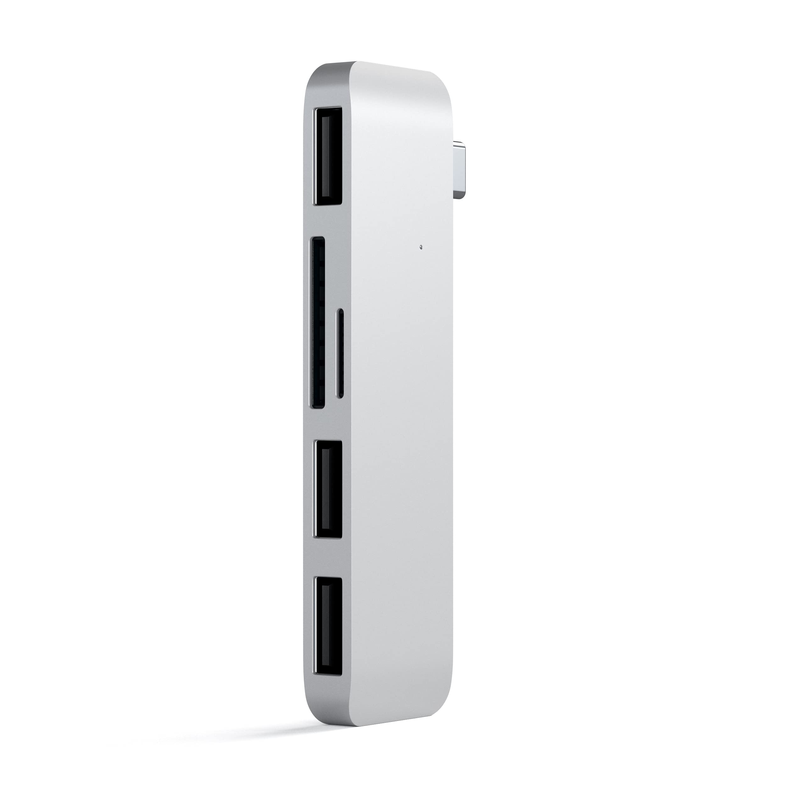 Satechi Aluminum Type-C USB 3.0 3-in-1 Combo Hub Adapter - 3 USB 3.0 Ports and Micro/SD Card Reader - for M2/ M1 MacBook Pro/Air, M2/ M1 iPad Pro/Air, M2 Mac Mini, iMac M1 (Silver)