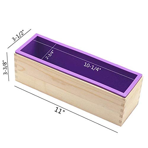 DD-life Flexible Rectangular Soap Silicone Loaf Mold Wood Box for 42oz Soap Making Supplies ¡