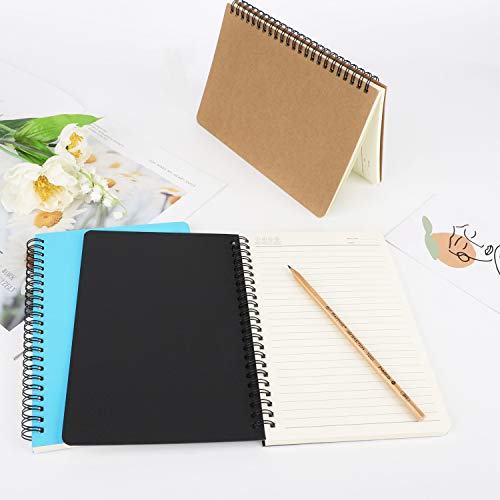 EUSOAR Hardcover College Ruled Spiral Notebooks, A5 3Packs 5.5"x8.3" 120 Pages Lined Travel Writing Subject Notebooks Journal, Memo Notepad Sketchbook, School Office Business Diary Spiral Book Journal
