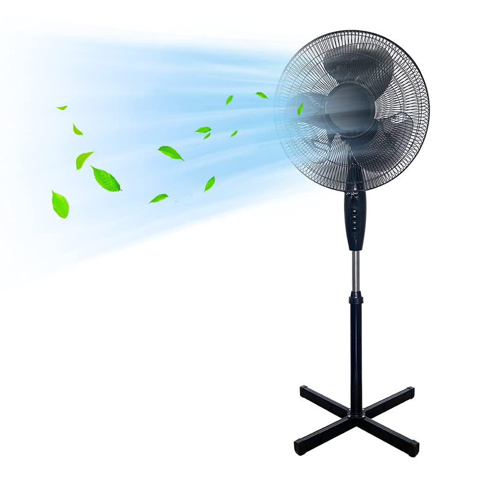 Meiwan 16″ Oscillating Pedestal Fan 3 Adjustable Speed Standing Fan for Indoor, Bedroom, Living Room, Home Office & College Dorm Use