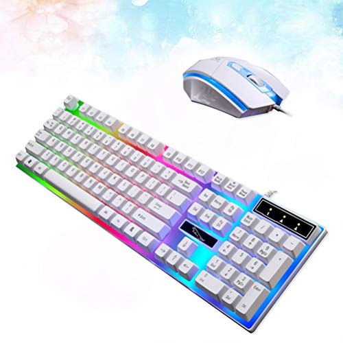 Cool LED Backlit USB Ergonomic Gaming Mechanical Keyboard Gamer Mouse Sets /497