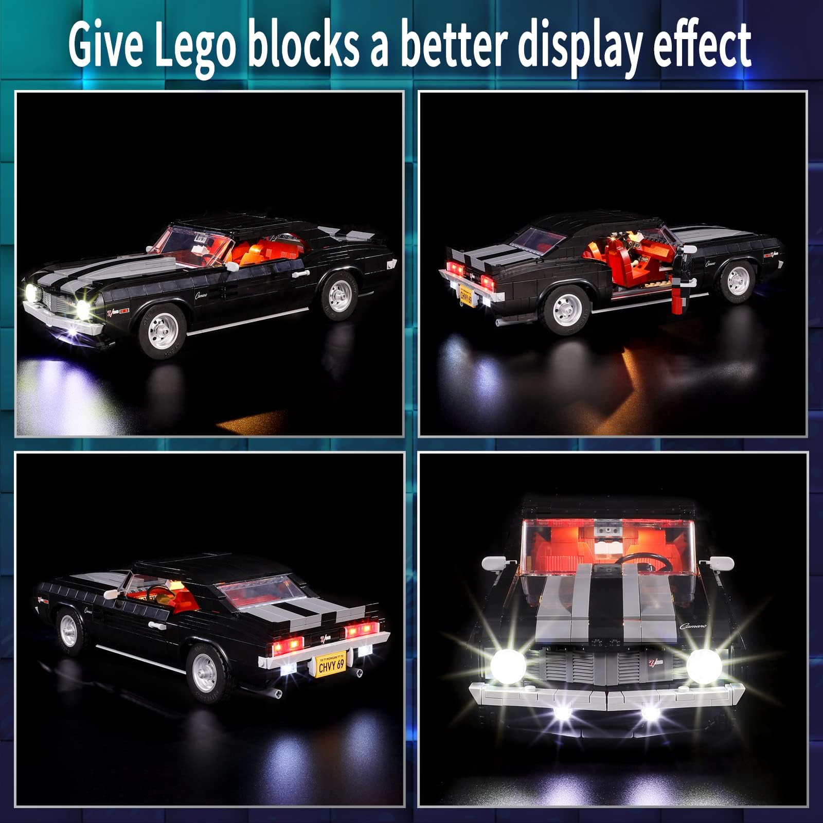 Vaodest LED Light for Lego Volkswagen T2 Camper Van 10279 Model,Design and Configuration Compatible with Model 10279 (LED Light Only, Not Building Block Kit)