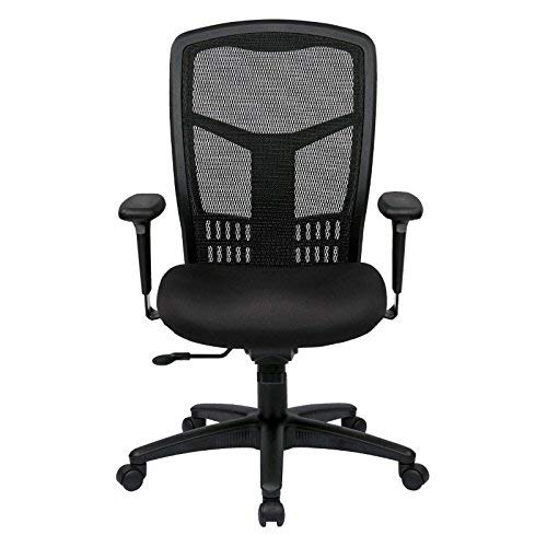 Office Star ProGrid High Back Manager's with Adjustable Seat Height, 2-to-1 Synchro Tilt Control and Seat Slider, Coal FreeFlex Fabric