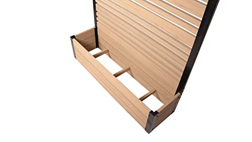 Enclo Privacy Screens EC18024 6ft H x 4ft W x 1ft L Florence WoodTek Vinyl Outdoor Freestanding Privacy Fence Screen Panel and Planter Box Kit (1 Screen), Cedar Color