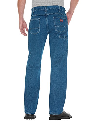 Dickies mens Relaxed Fit Workhorse jeans, Stone Washed Indigo Blue, 34W x 34L US