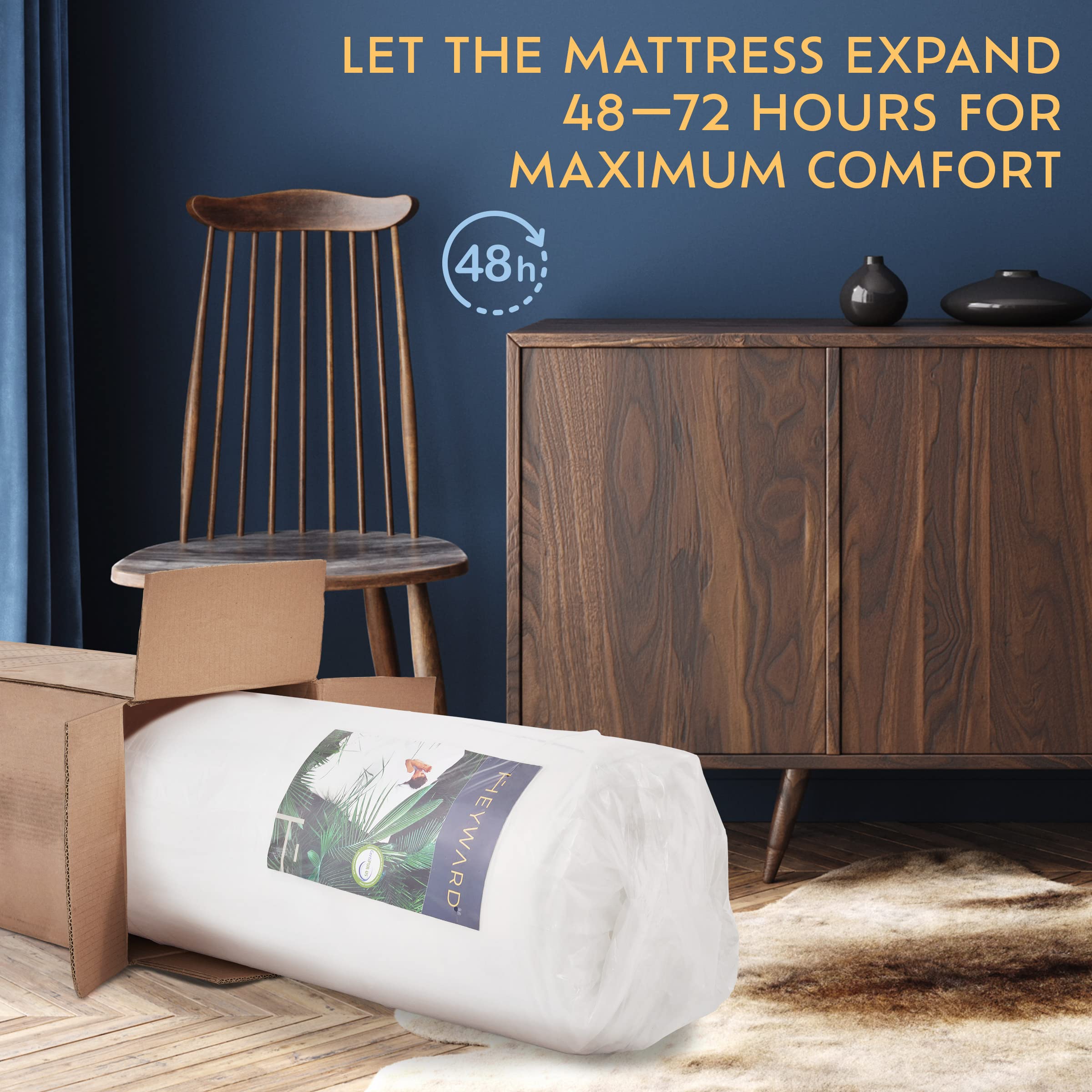 Heyward Premium Memory Foam Sofa Bed Replacement Mattress for Full Size Sleeper | 4.5β Inch | CertiPUR-US Certified | Washable Material w/Non-Slip Base | 73βL x 52βW x 4.5βH