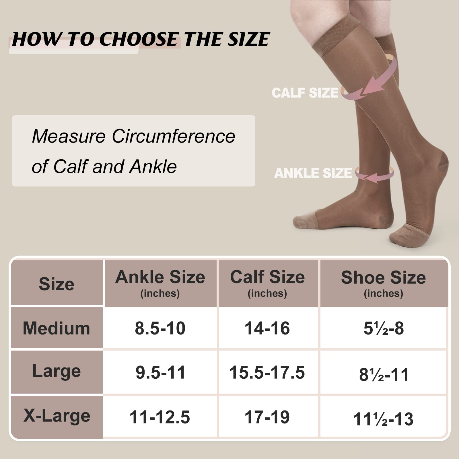 Athbavib Sheer Compression Stockings for Women, 15-20 mmHg Closed Toe Knee High Compression Socks for Swelling, Soreness