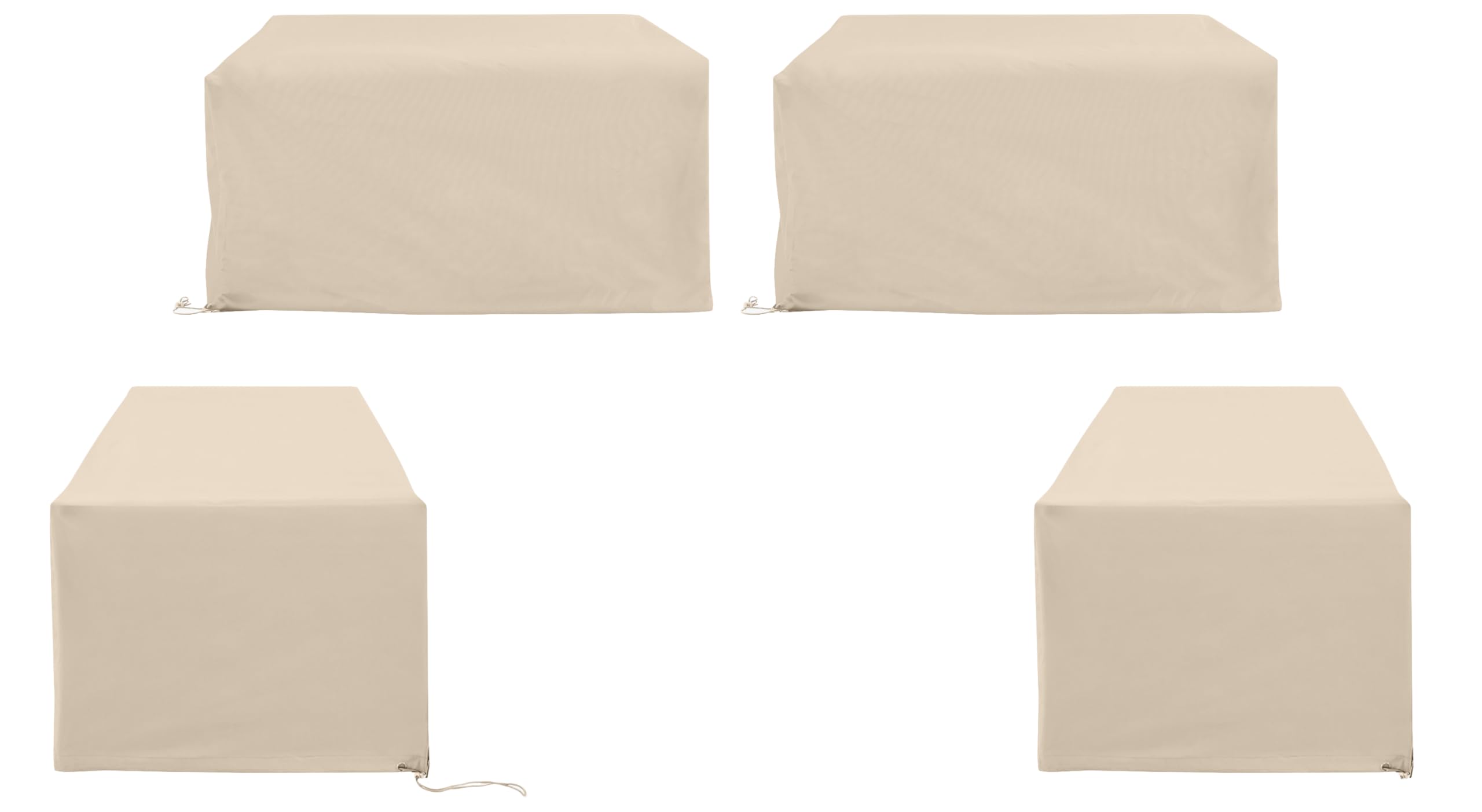 Crosley Furniture Patio Furniture Covers, Waterproof 4-Piece Cover Set for Outdoor Sectional Sofa Sets, Tan