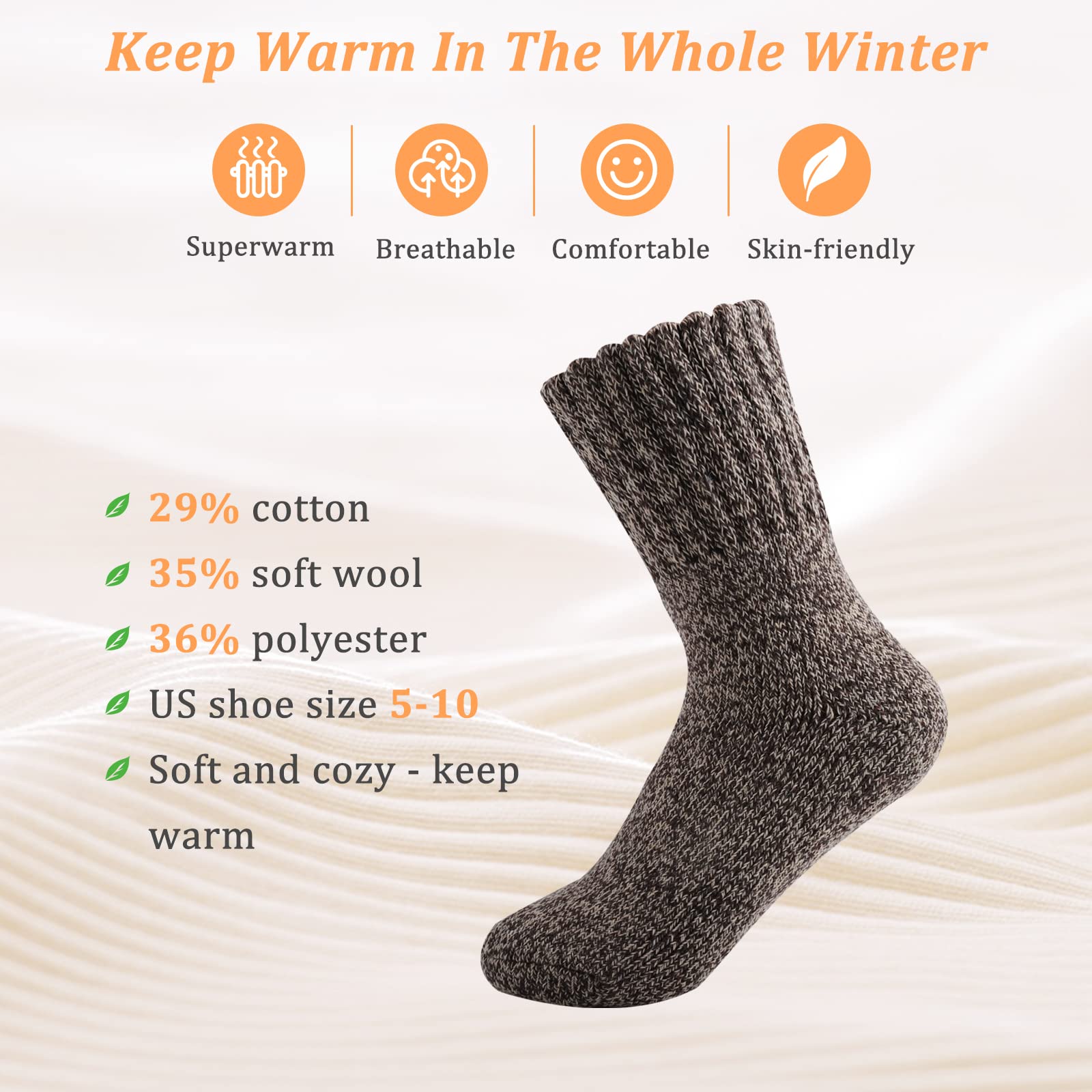 BLBAISH Multiple Pairs Warm Socks Winter Womens Socks Christmas Gift Sock