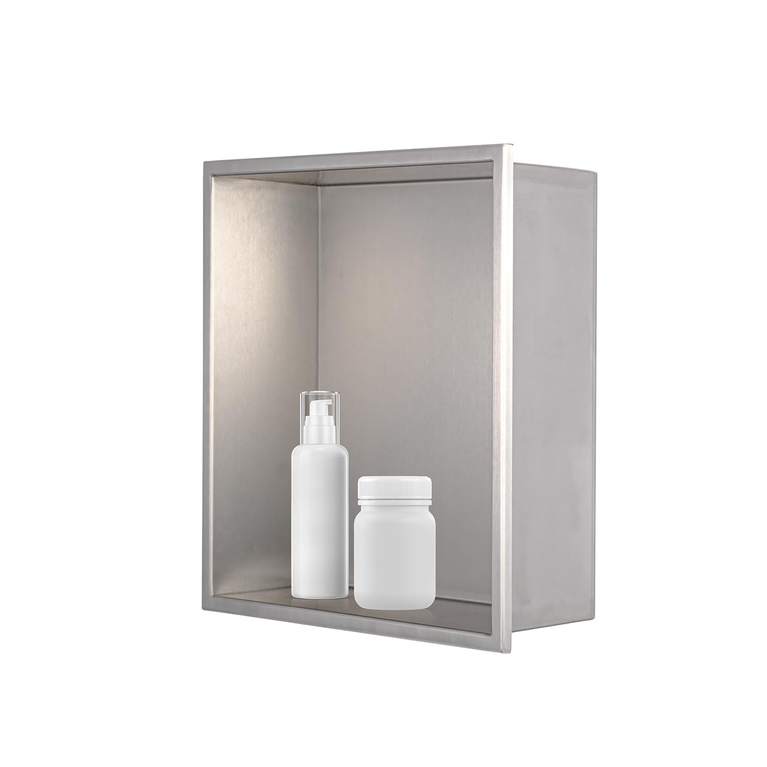 Supllueer Shower Niche Stainless Steel Storage Rack 12" x 12", Schluter Niche, Nickel Wall-Inserted Niche Recessed, Recessed Shower Shelf Modern and Elegant Soap Niche for Bathroom
