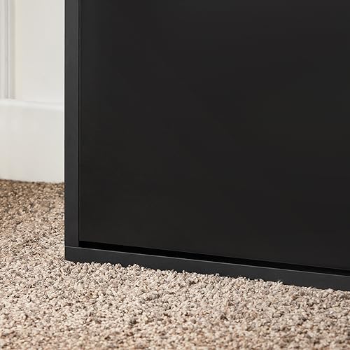 SoBuy Entryway Shoe Bench Shoe Cabinet with Folding Padded Seat & Flip-Drawer, Narrow Shoe Rack, Black, FSR95-SCH