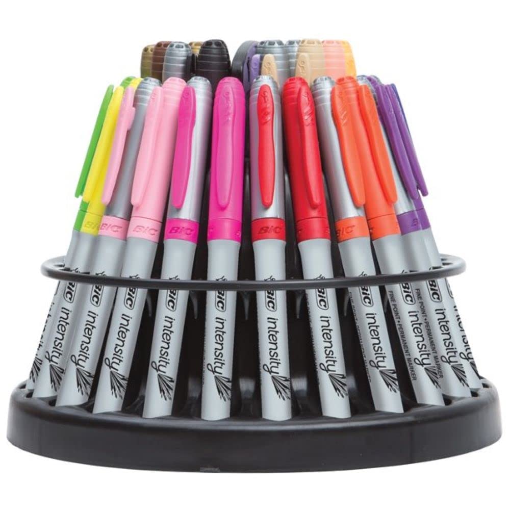 BIC Intensity Permanent Markers Spinning Storage Tower, 36 Count – Art – Drawing – Coloring – Crafting – Labeling – Scrapbooking